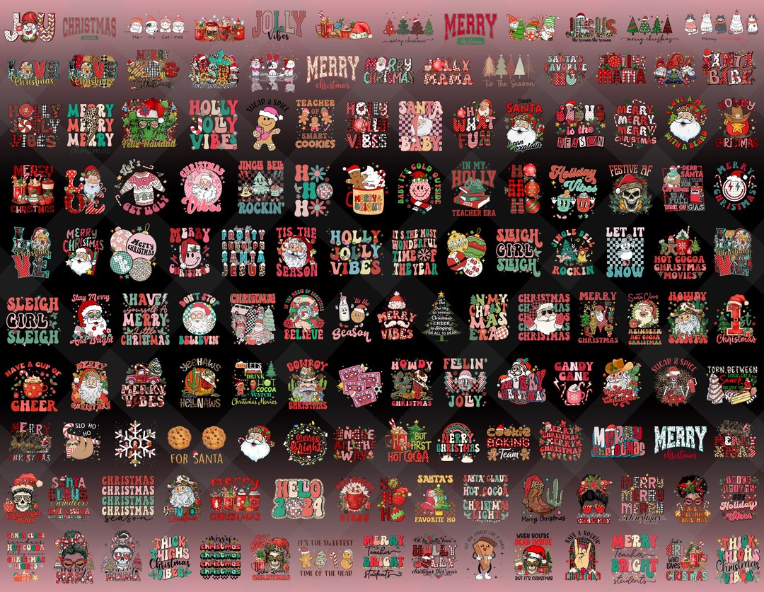 150+ Designs Christmas Bundle Png Digital Files, Merry Christmas, Santa ...