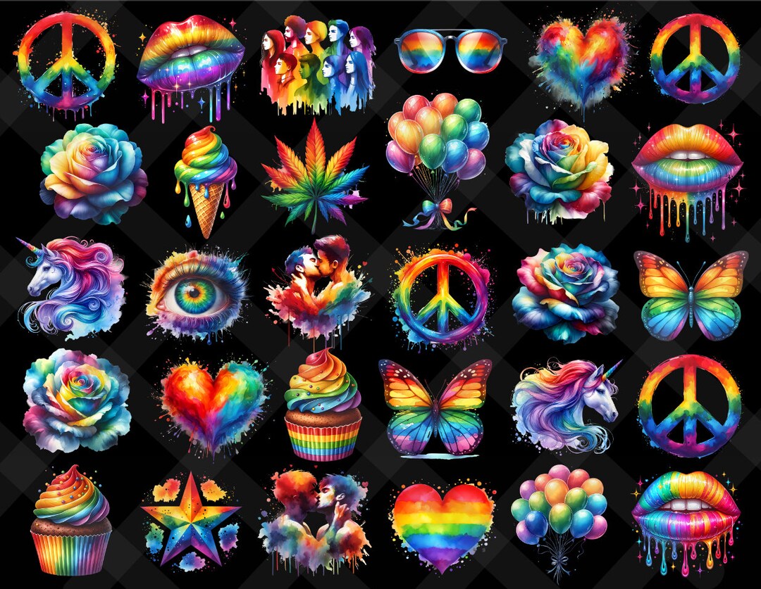 30+ PNG Watercolour LGBTQ Pride Clipart Bundle, LGBT Pride Month Files ...