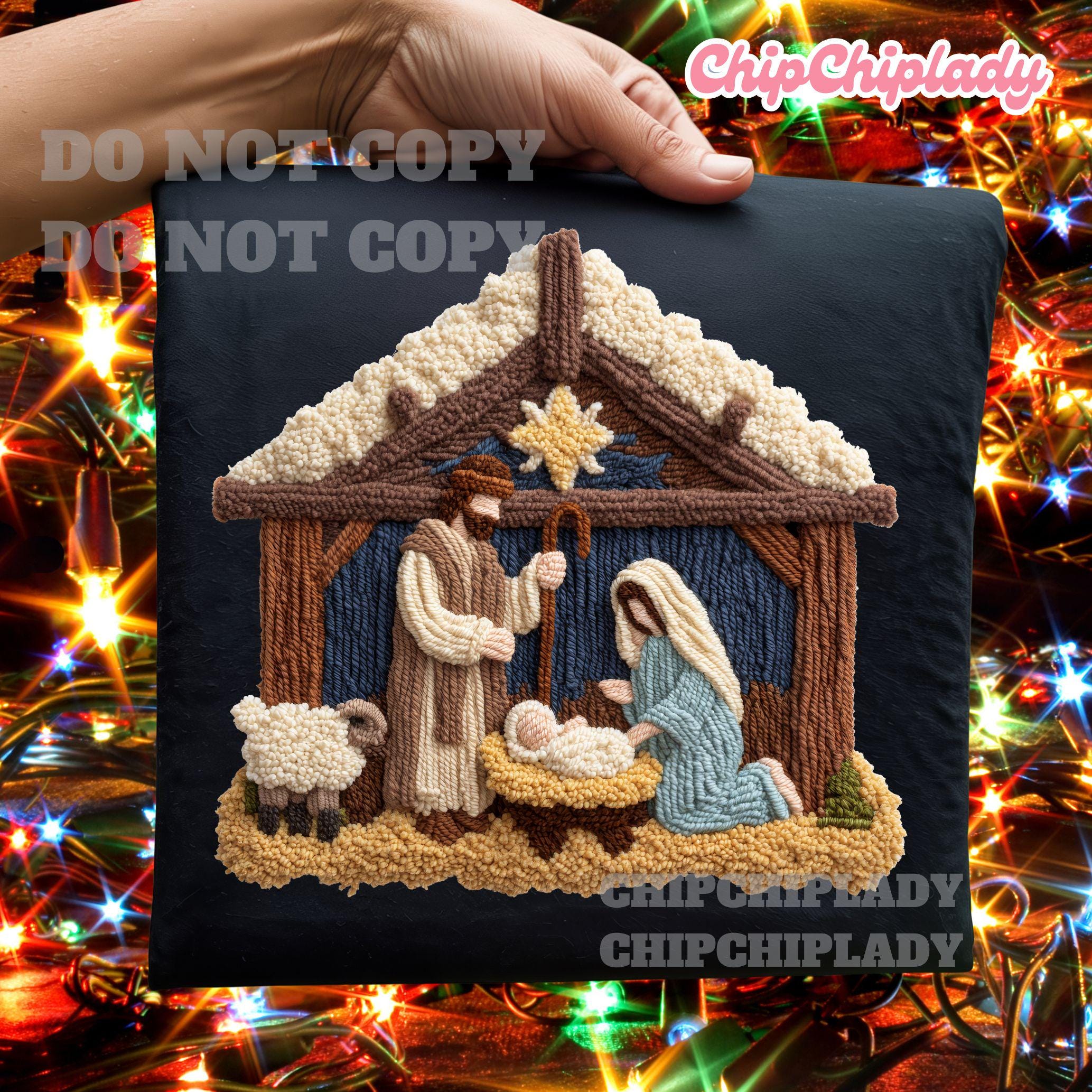 4+ Latch Hook Yarn Crochet Jesus Christmas PNG, Preppy Christian ...