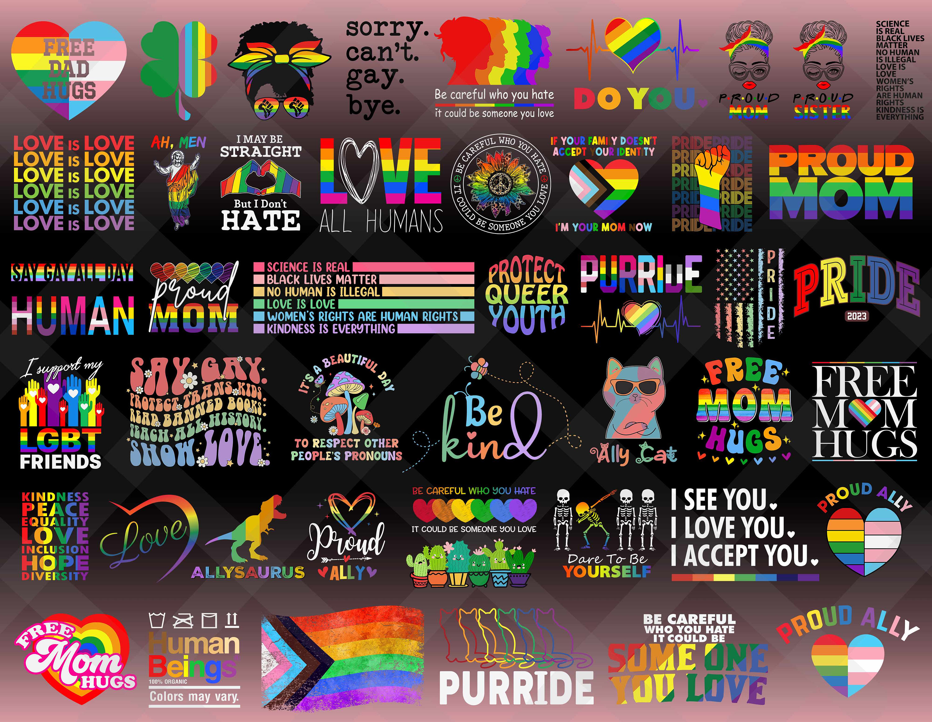 110+ Designs LGBT Bundle, Png Bundle, Pride Month LGBT Design, Say Gay ...
