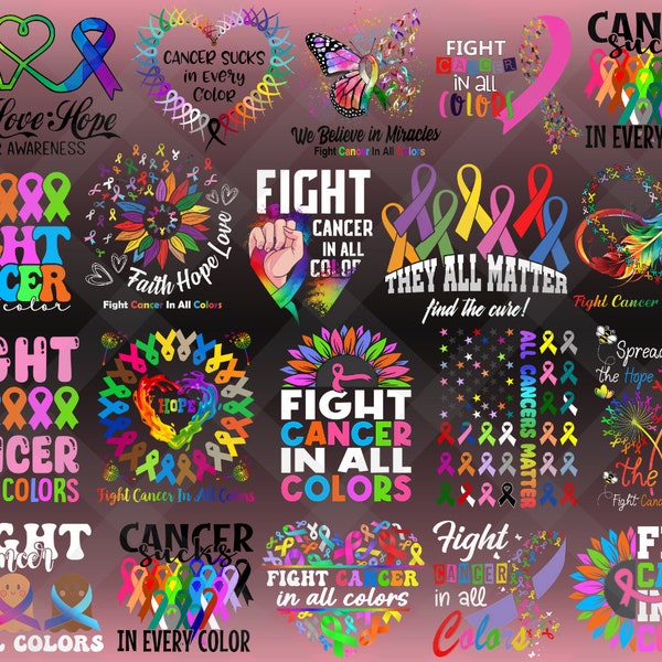 Cancer in All Colors Svg - Etsy