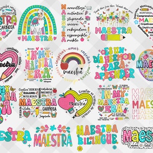 20+ Designs Retro Maestra Word Png, Teacher Life, Teach Love Inspire ...