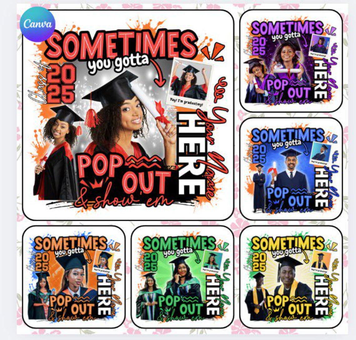 Graduation Insert Photos Editable Canva Template, Graduate 2025 ...