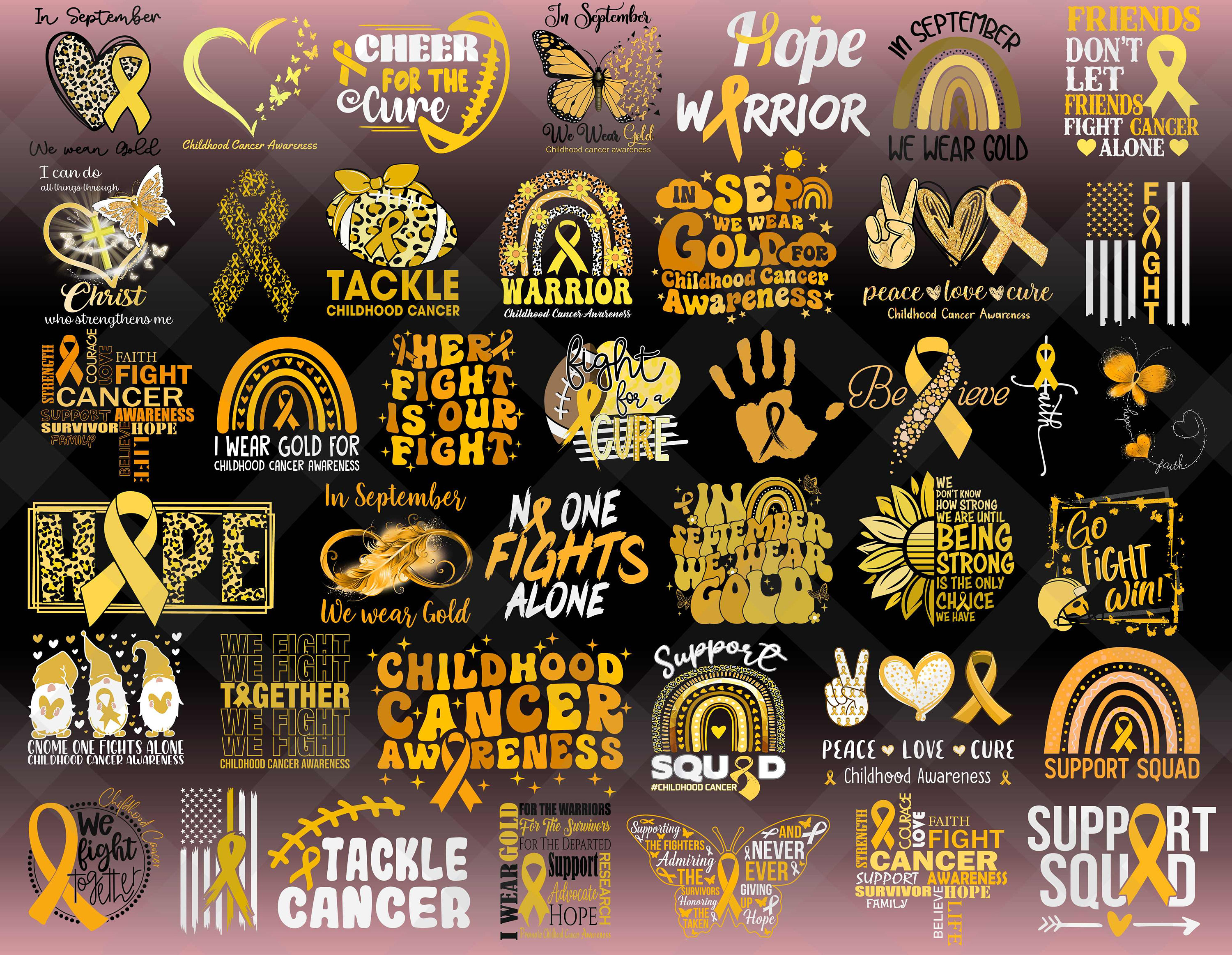 44 Designs Childhood Cancer Png in September We Wear Gold - Etsy