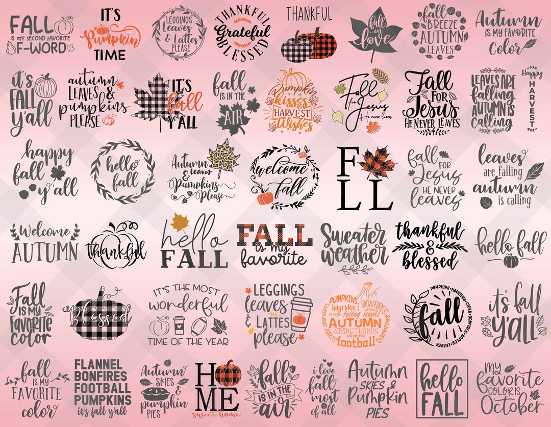 35+ Designs Fall Svg, Fall Bundle Hand Lettered, Autumn Svg ...