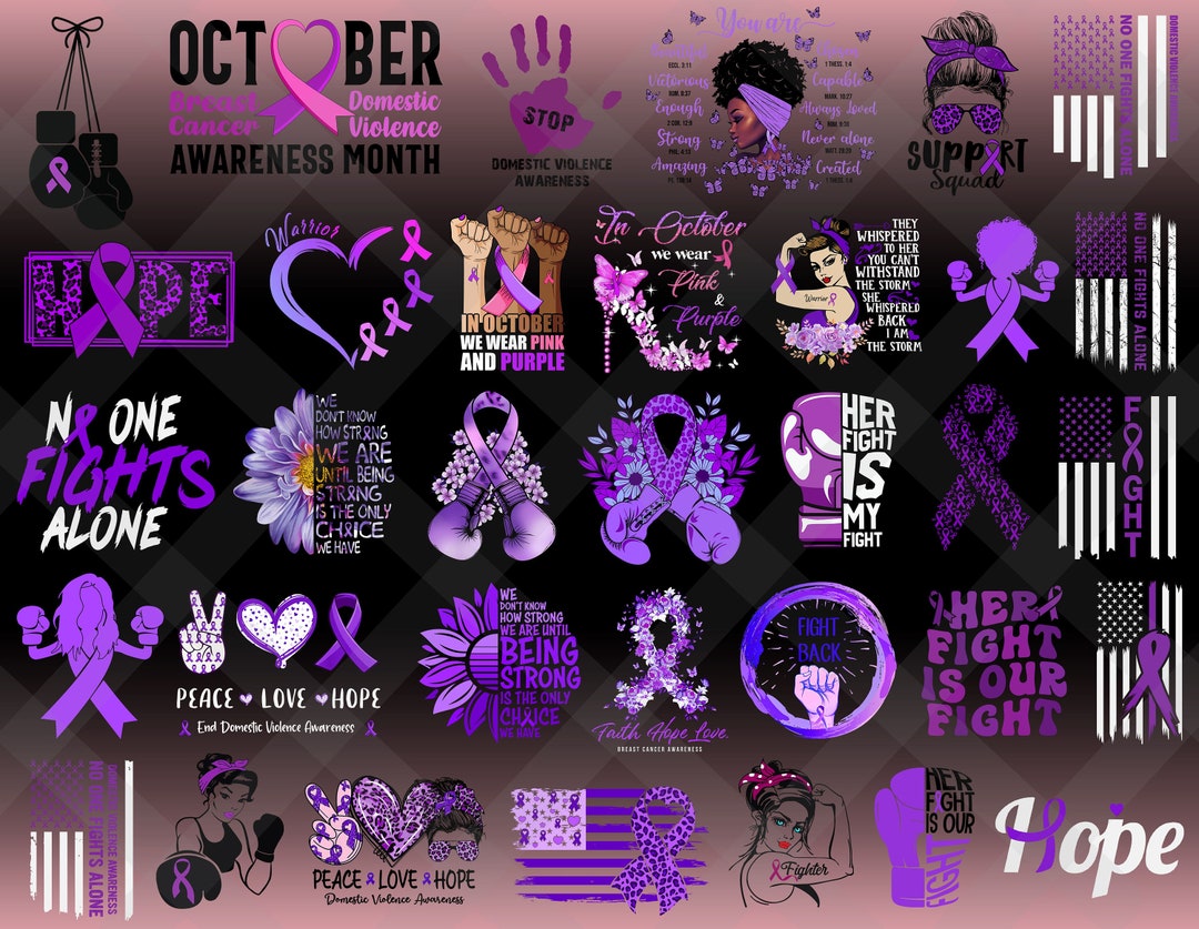 35+ Designs Domestic Violence Awareness Png Bundle, Purple Ribbon Png ...