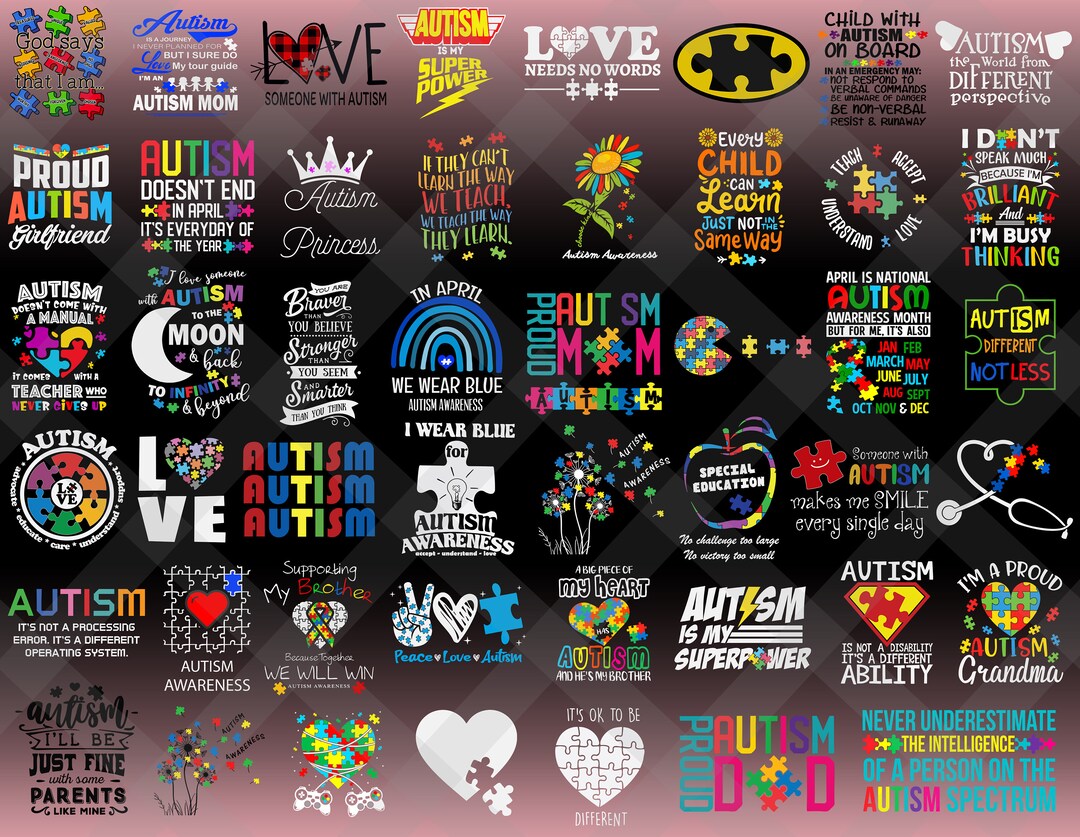200 Autism Designs Bundle Autism Awareness Png Autism Quote - Etsy