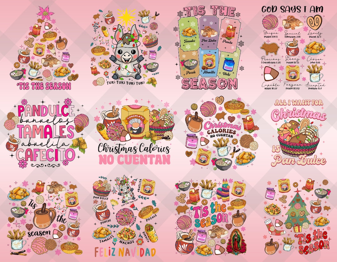 70+ Designs Christmas Mexican Christmas Bundle Png, Pan Dulce Png ...