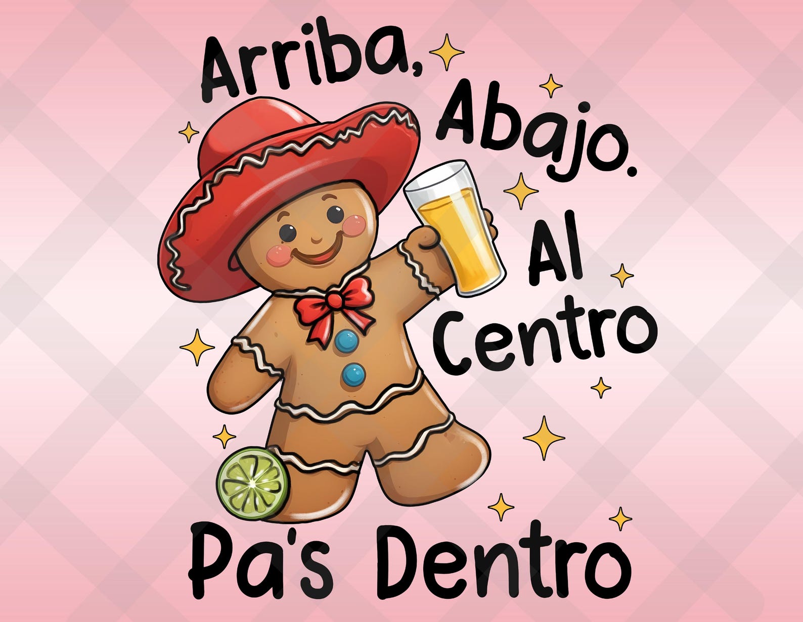Mexican Gingerbread With Sombrero Holding Beer Christmas PNG, Mexican ...