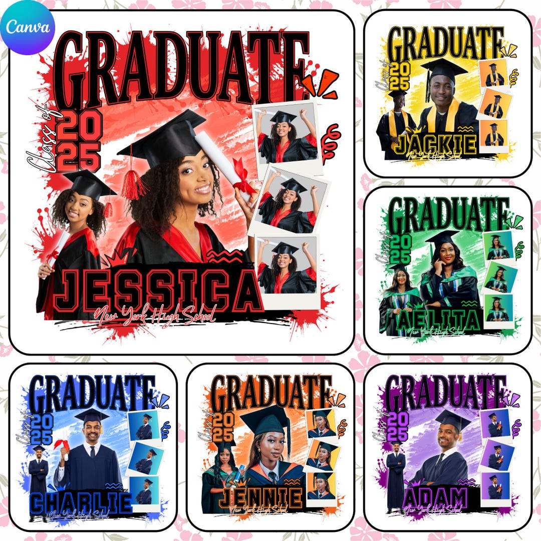 Graduate 2025 Editable Canva Template Digital Download, Graduation 2025 ...