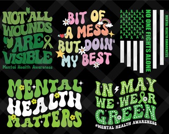 Mental Health Awareness Svg Png, Mental Health Matters Flag, in May We ...