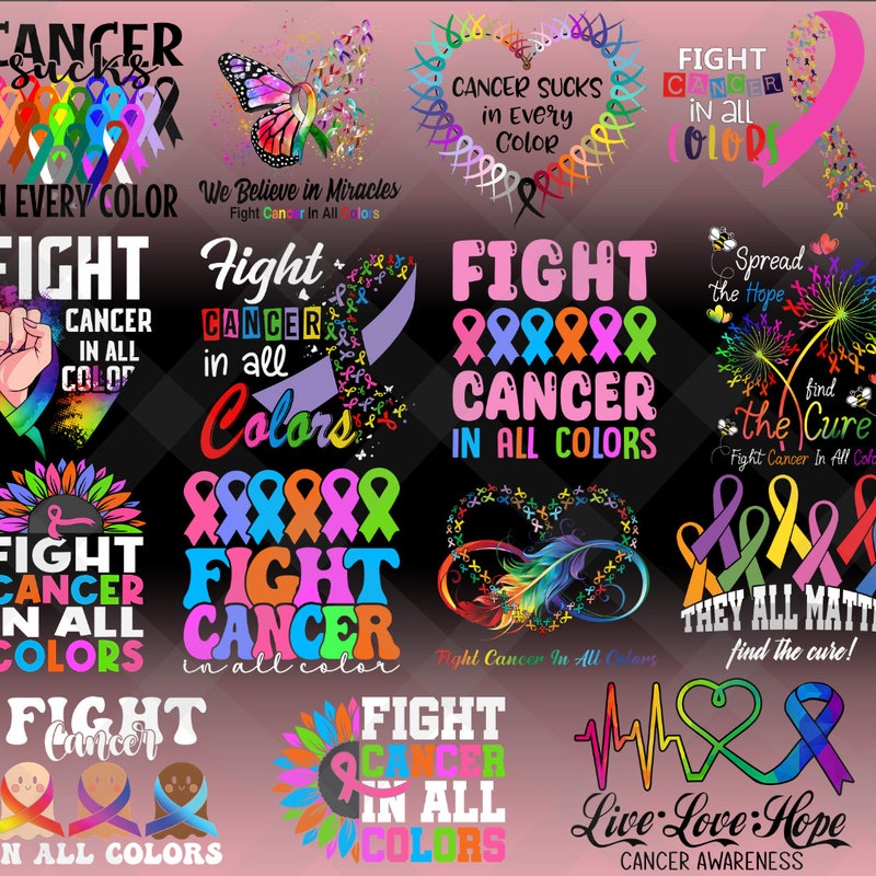 Cancer in All Colors Svg - Etsy