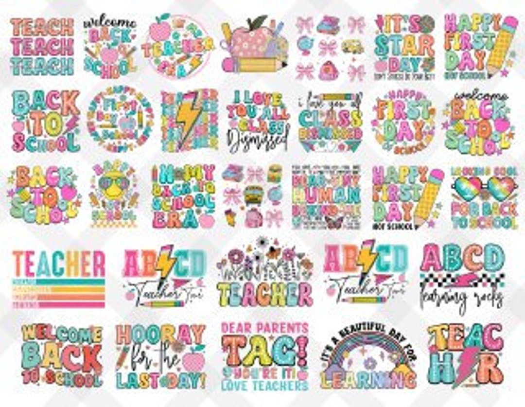 45+ Designs Retro Back to School Png Bundle, Team Grade Png, Retro ...
