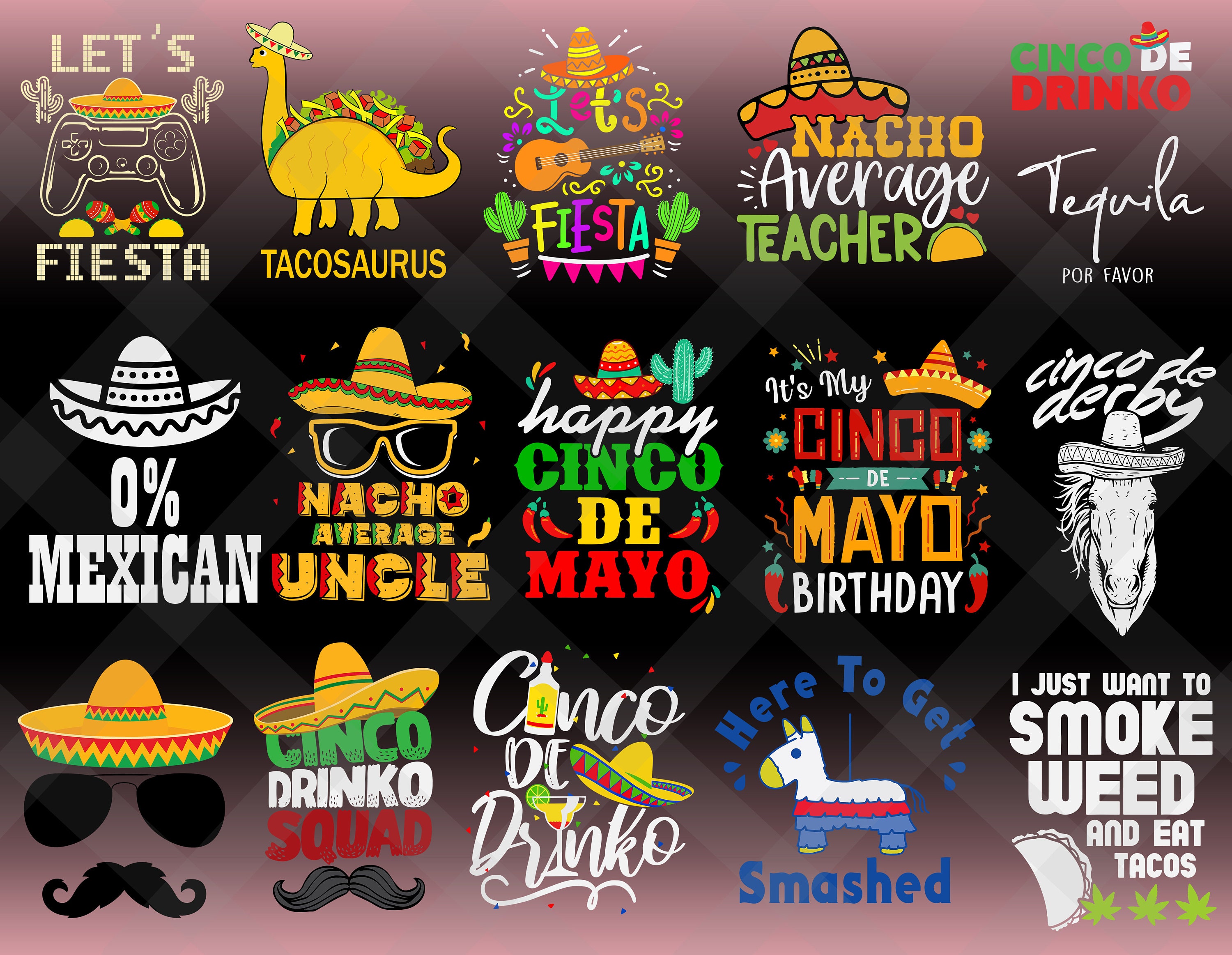 15 Designs Cinco De Mayo Svg Bundle Mexico Svg Cinco De - Etsy