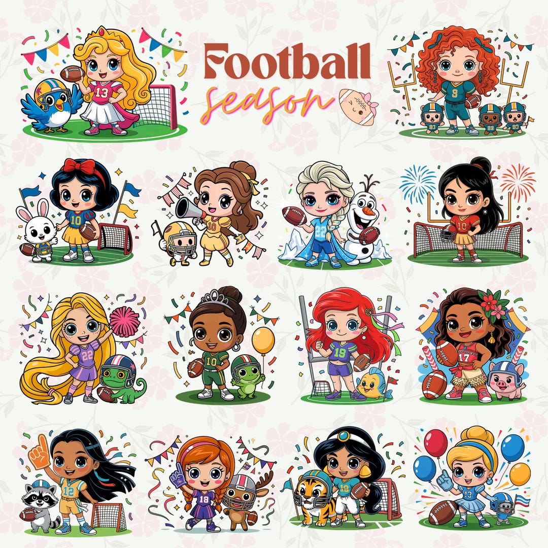 13+ Cartoon Princess Football Png Bundle, Cartoon Character Football ...