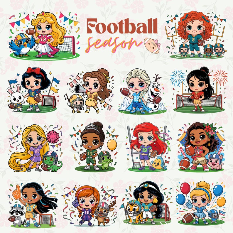 13+ Cartoon Princess Football Png Bundle, Cartoon Character Football ...