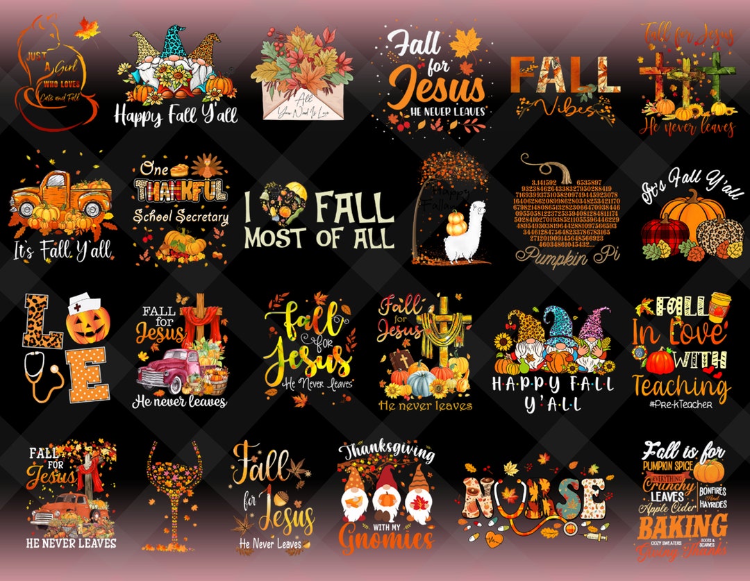 24+ Designs Fall Bundle, Png Bundle, Thanksgiving, Fall for Jesus, It's ...