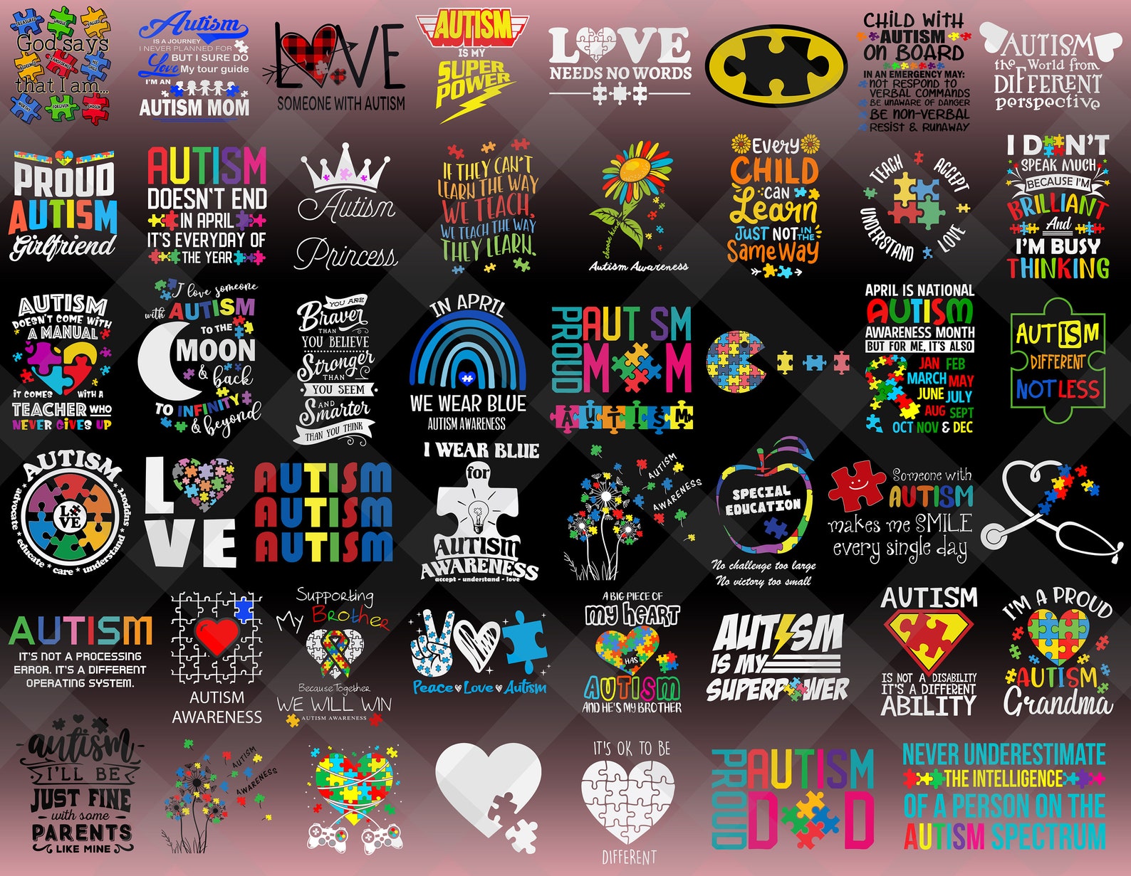 200+ Autism Designs Bundle, Autism Awareness Png, Autism Quote Png, Au ...
