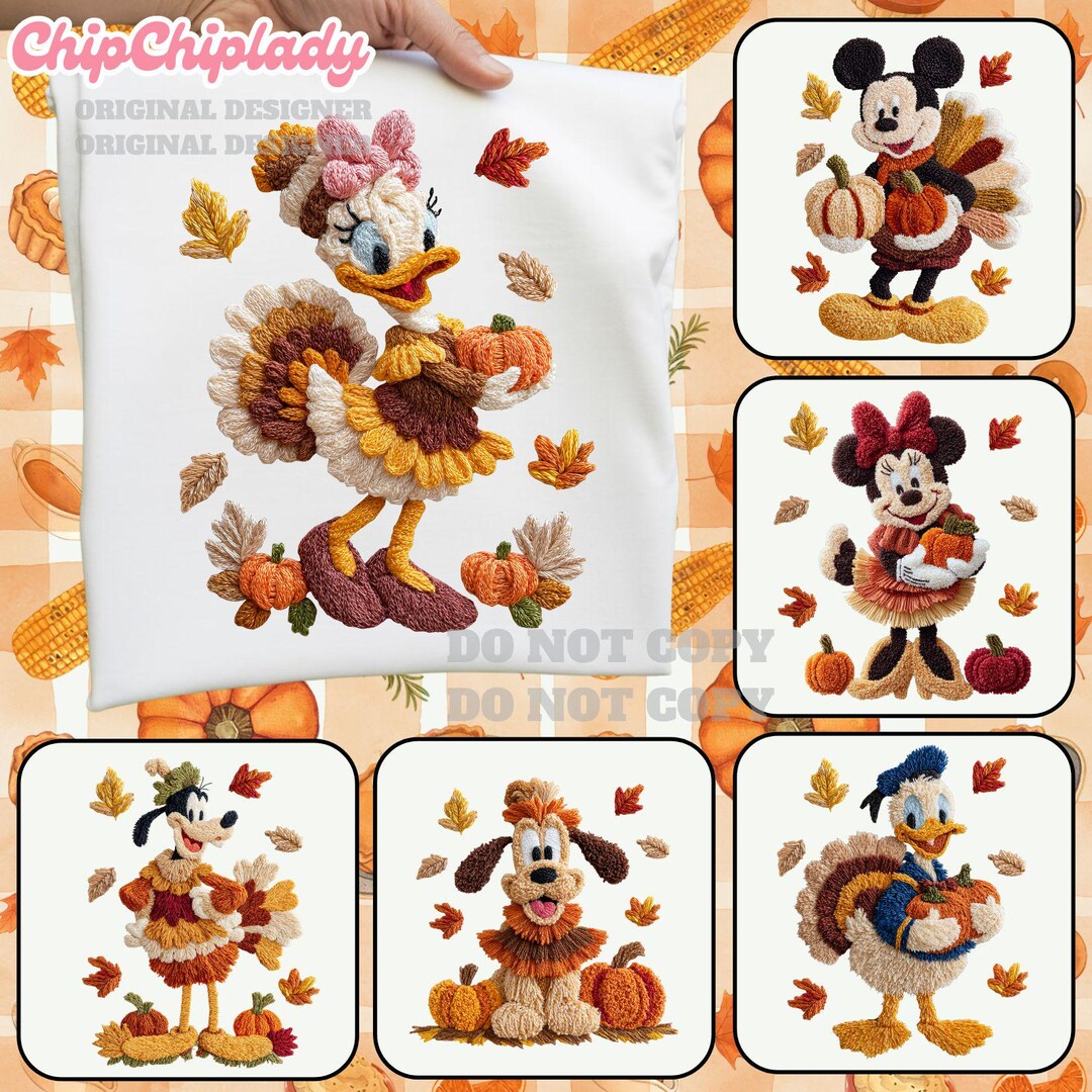 Latch Hook Yarn Faux Thanksgiving Mouse and Friends Png, Cute Fall ...