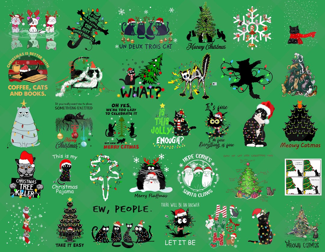 35+ Designs Cat Christmas Bundle, Cat Christmas, Xmas Cat Png, Pet ...