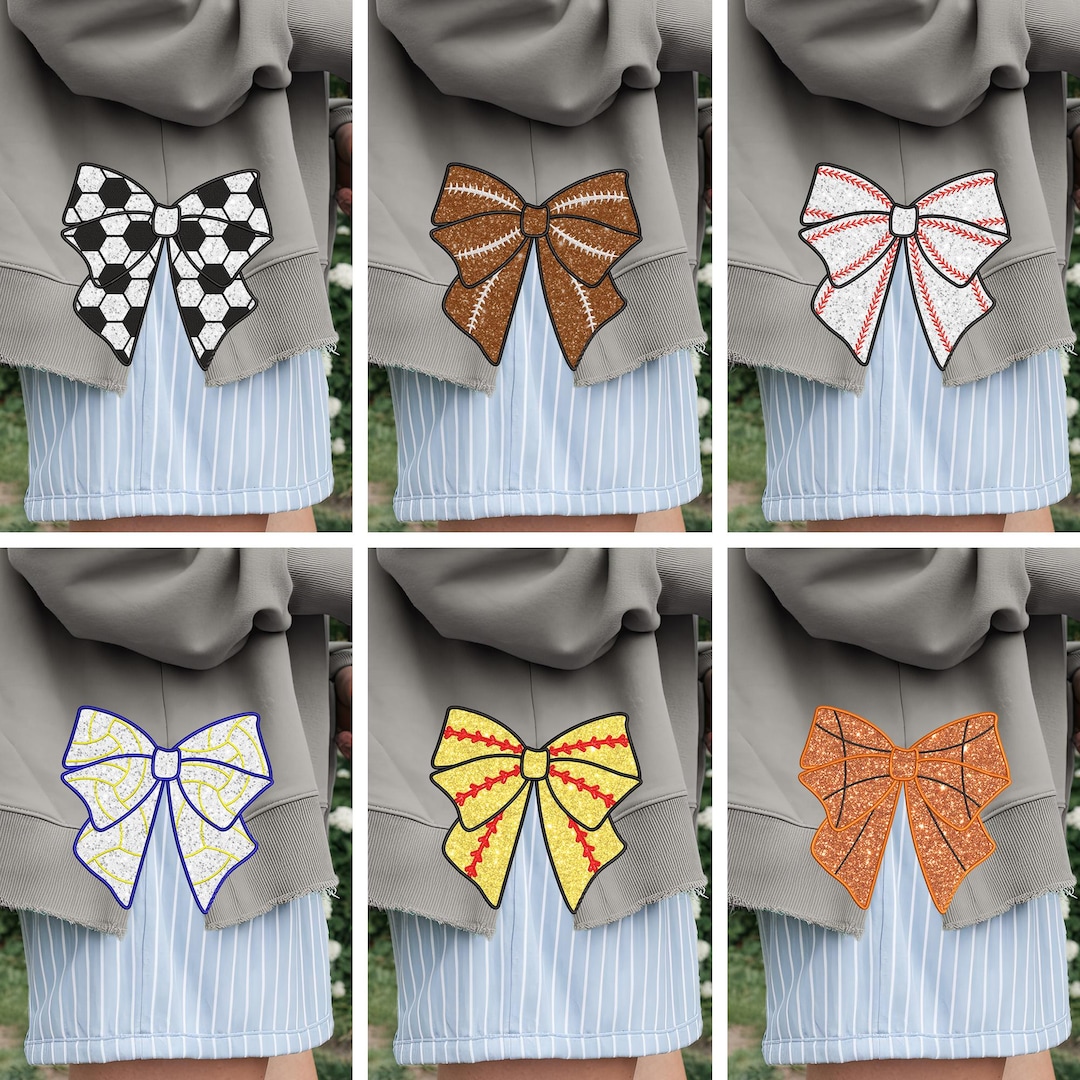 Bundle Sport Side Bow Applique Side Bow Machine Embroidery Designs Wide ...