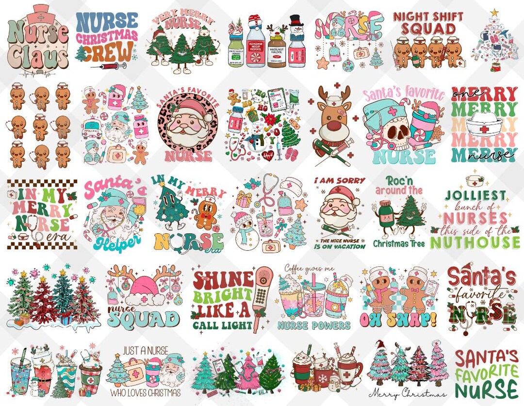 90+ Christmas Nurse Png Bundle, Christmas Bundle Png, Christmas Tree ...