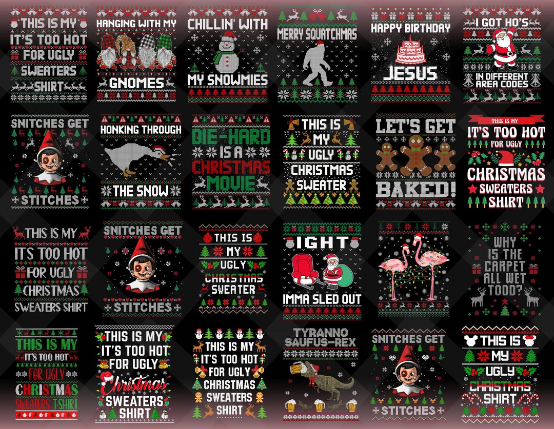 30+ Designs Ugly Christmas Sweaters Png Bundle, Christmas Png, Ugly ...