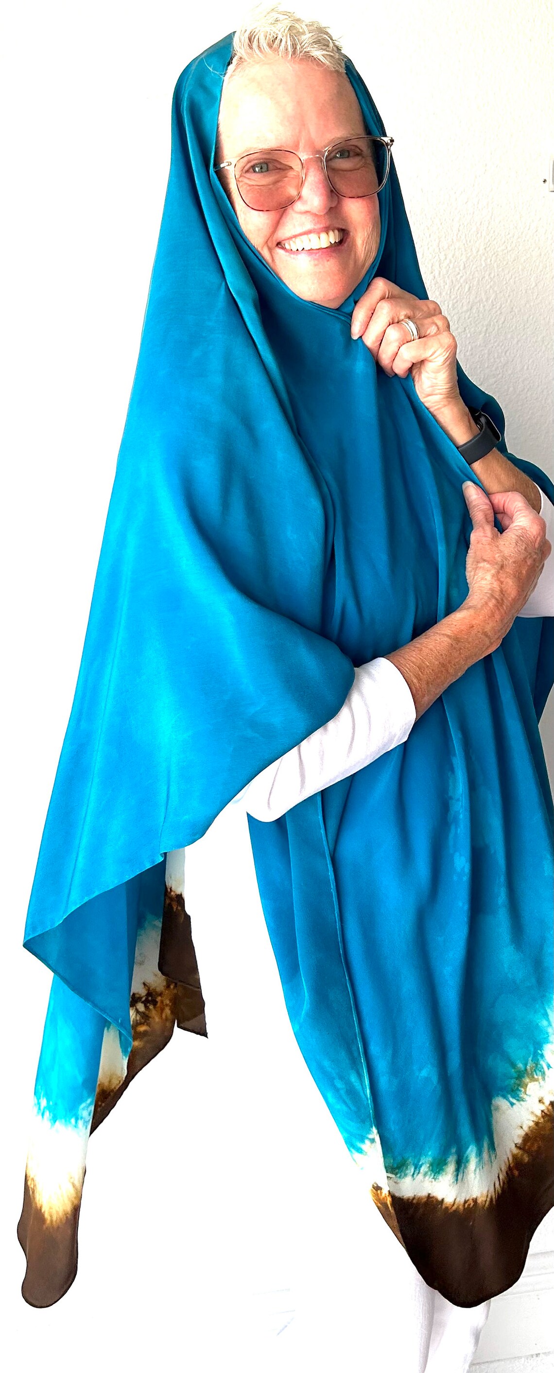 The Sophia Crepe De Chine Silk Ruana Shibori Style Unique - Etsy