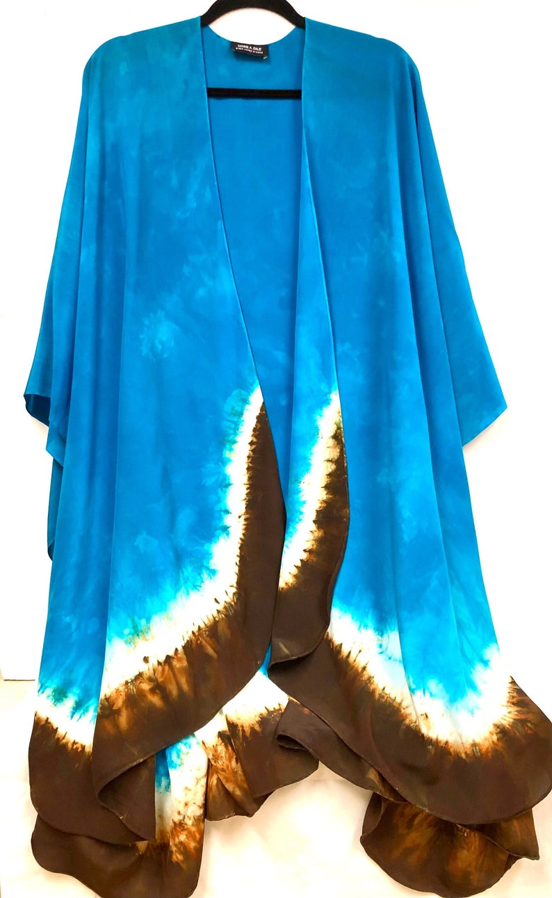 The Sophia, Crepe De Chine Silk Ruana, Shibori Style, Unique ...