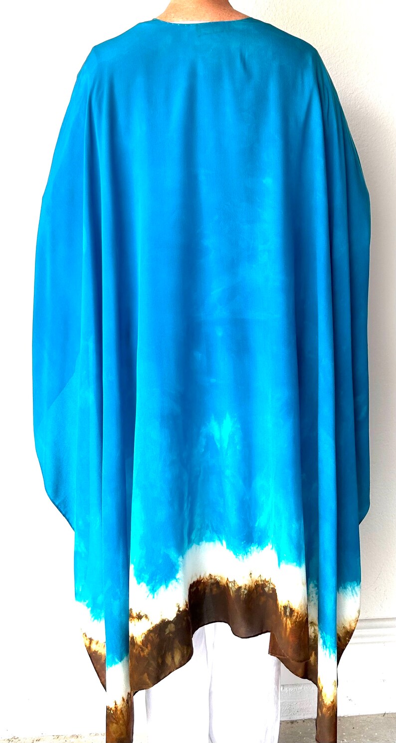 The Sophia Crepe De Chine Silk Ruana Shibori Style Unique - Etsy