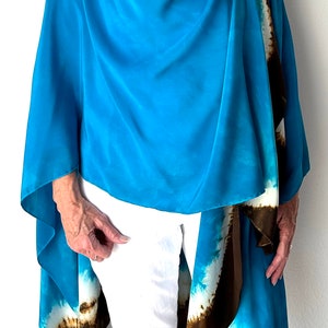 The Sophia, Crepe De Chine Silk Ruana, Shibori Style, Unique ...