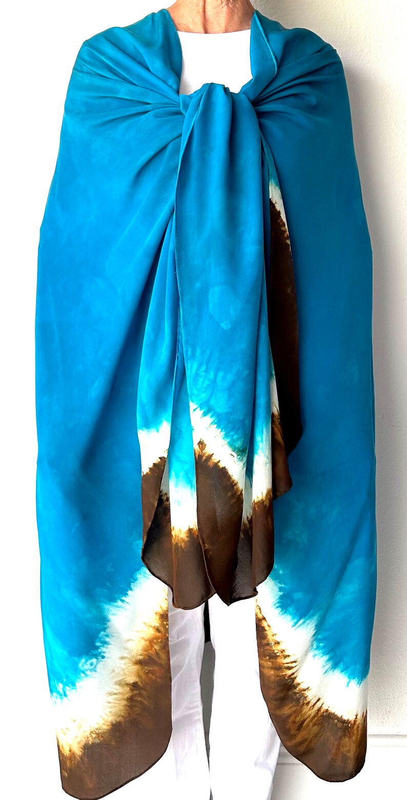 The Sophia Crepe De Chine Silk Ruana Shibori Style Unique - Etsy