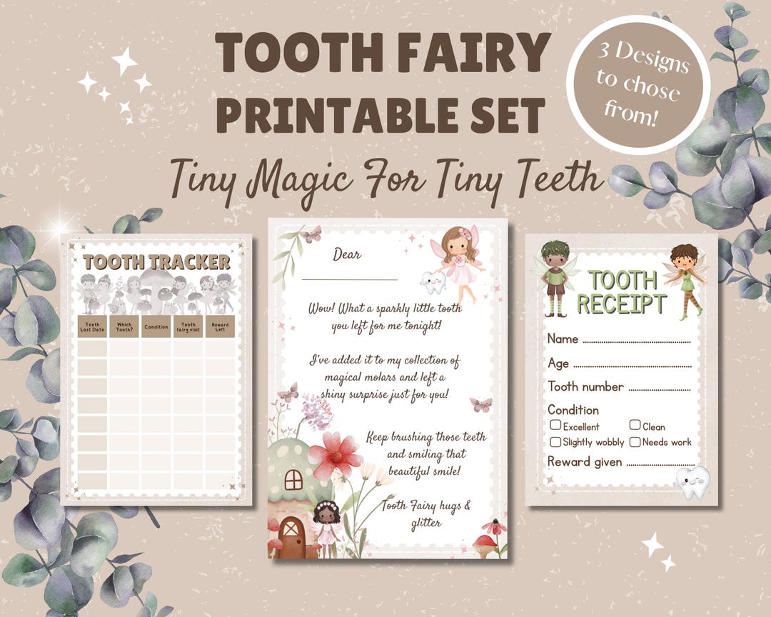 Tooth Fairy Printable Set – Letter, Tooth Receipt & Tracker | 3 Magical ...