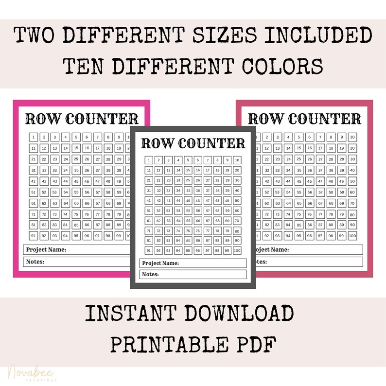 20 Printable Row Counters | Crochet | Knitting | Arts and Crafts ...
