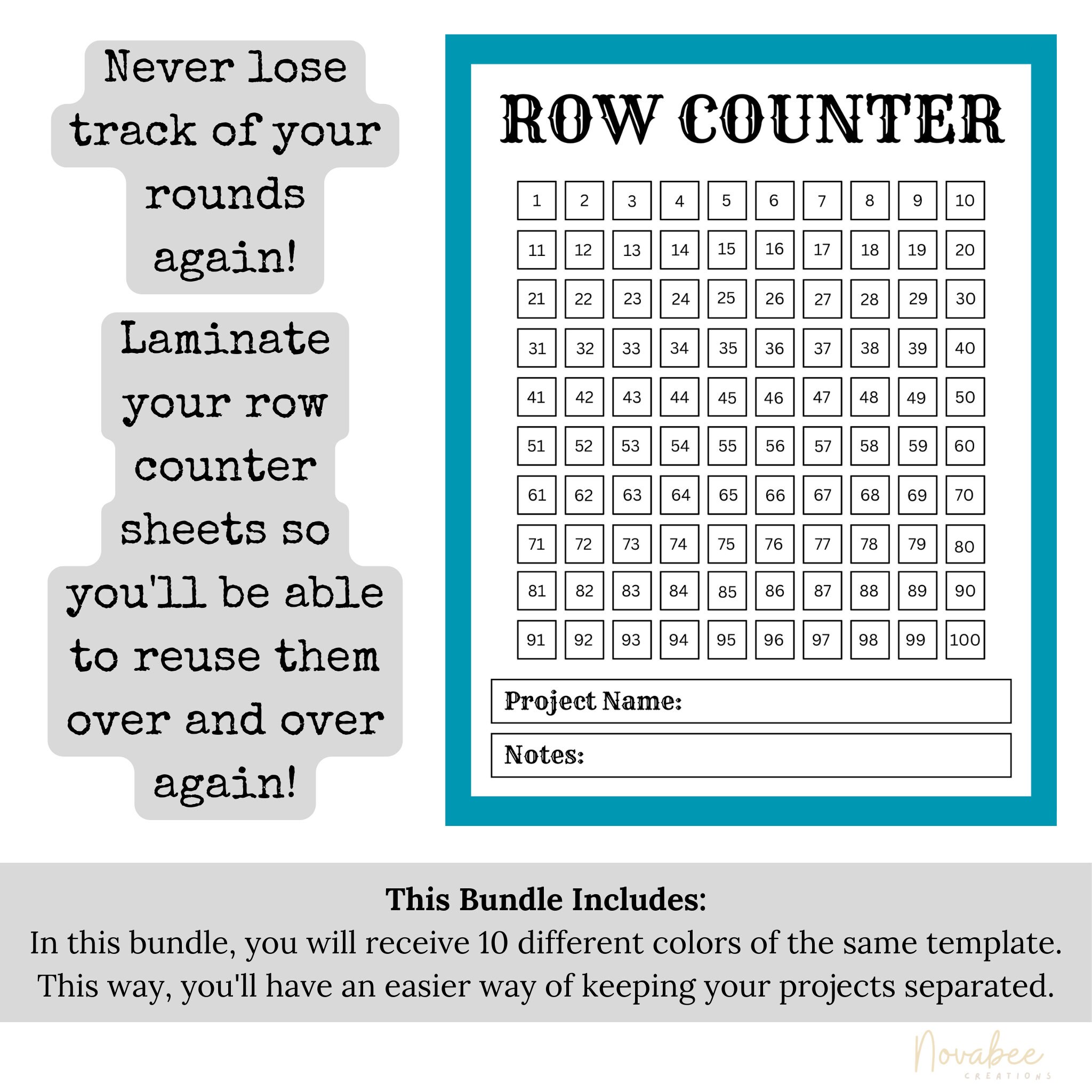 20 Printable Row Counters | Crochet | Knitting | Arts and Crafts ...