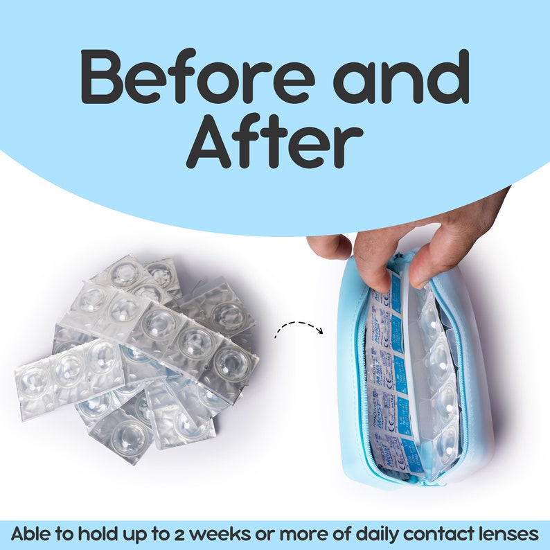 Travel Contact Lens Case: Silicone Organizer Holds 30 Lenses - Etsy