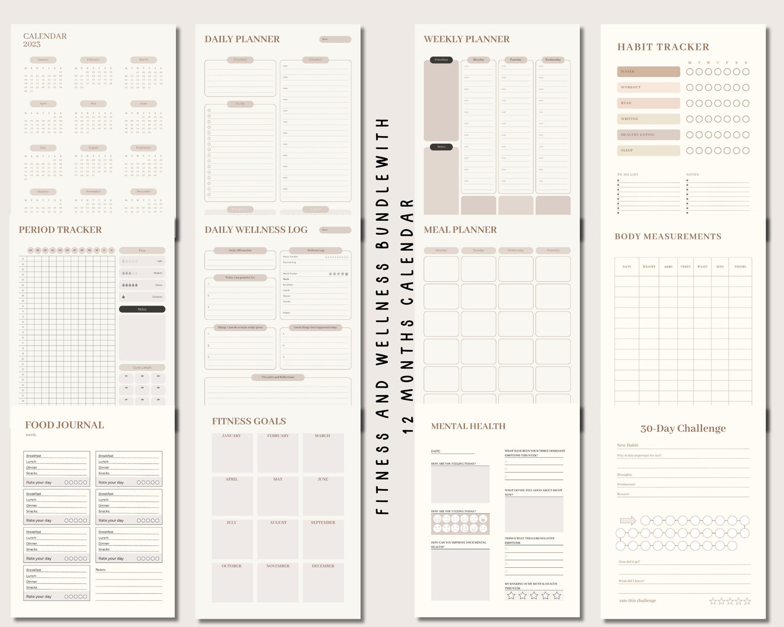 Advanced Bullet Journal Bundle Printablemood Trackershabit ...