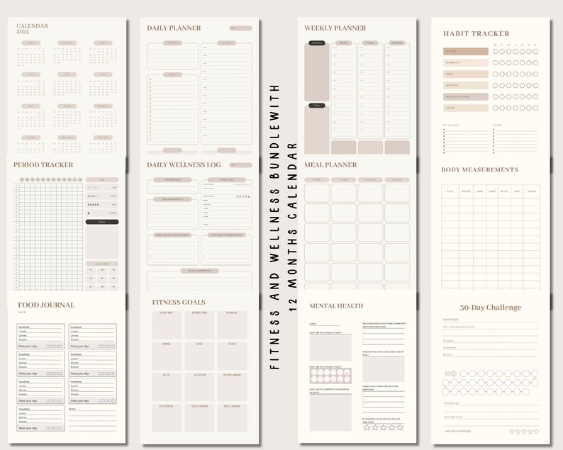 Advanced Bullet Journal Bundle Printablemood Trackershabit ...