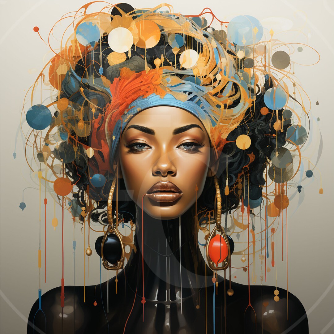 Black Female Art, Afro Art Download, Ebony Art - Etsy