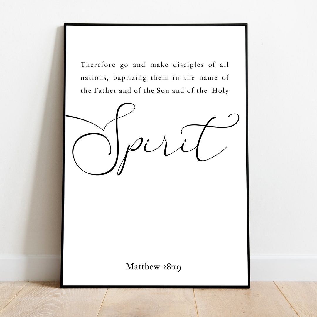 Matthew 28:19 Bible Verse Wall Art, Digital Download, Christian Gift ...