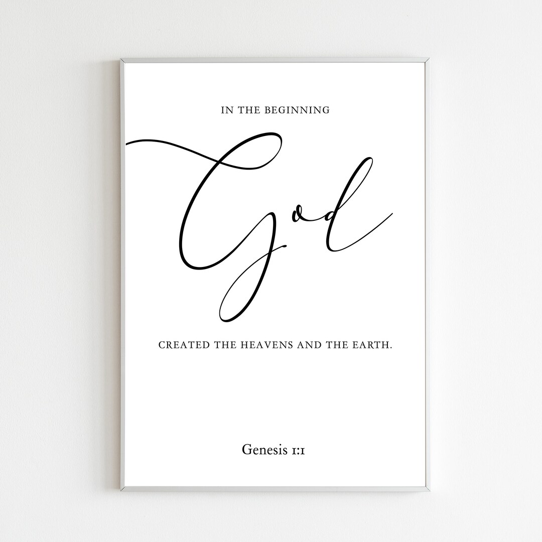 Genesis 1:1 Bible Verse Wall Art, Digital Download, Christian Gift ...