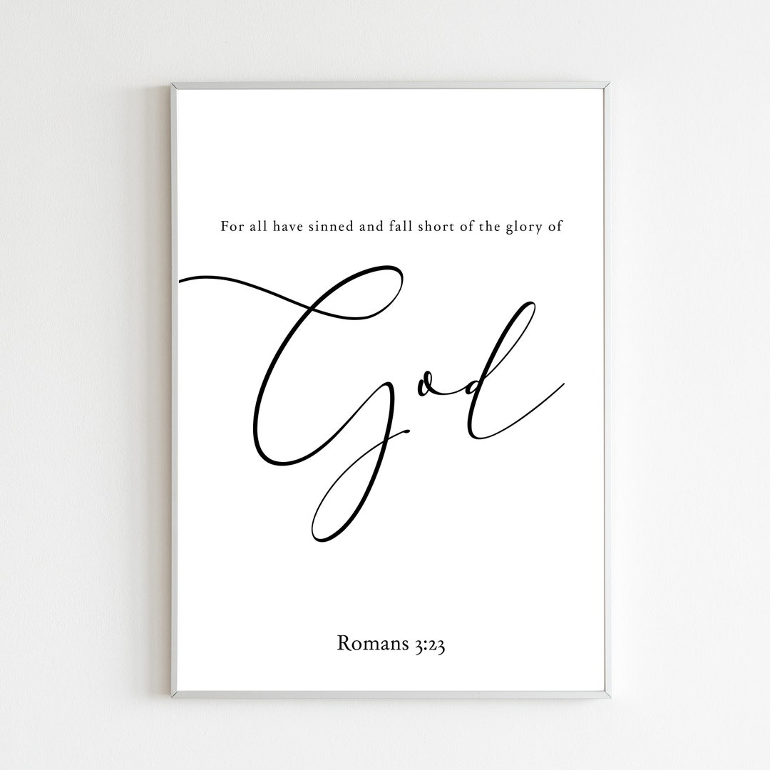 Romans 3:23 Bible Verse Wall Art, Digital Download, Christian Gift ...