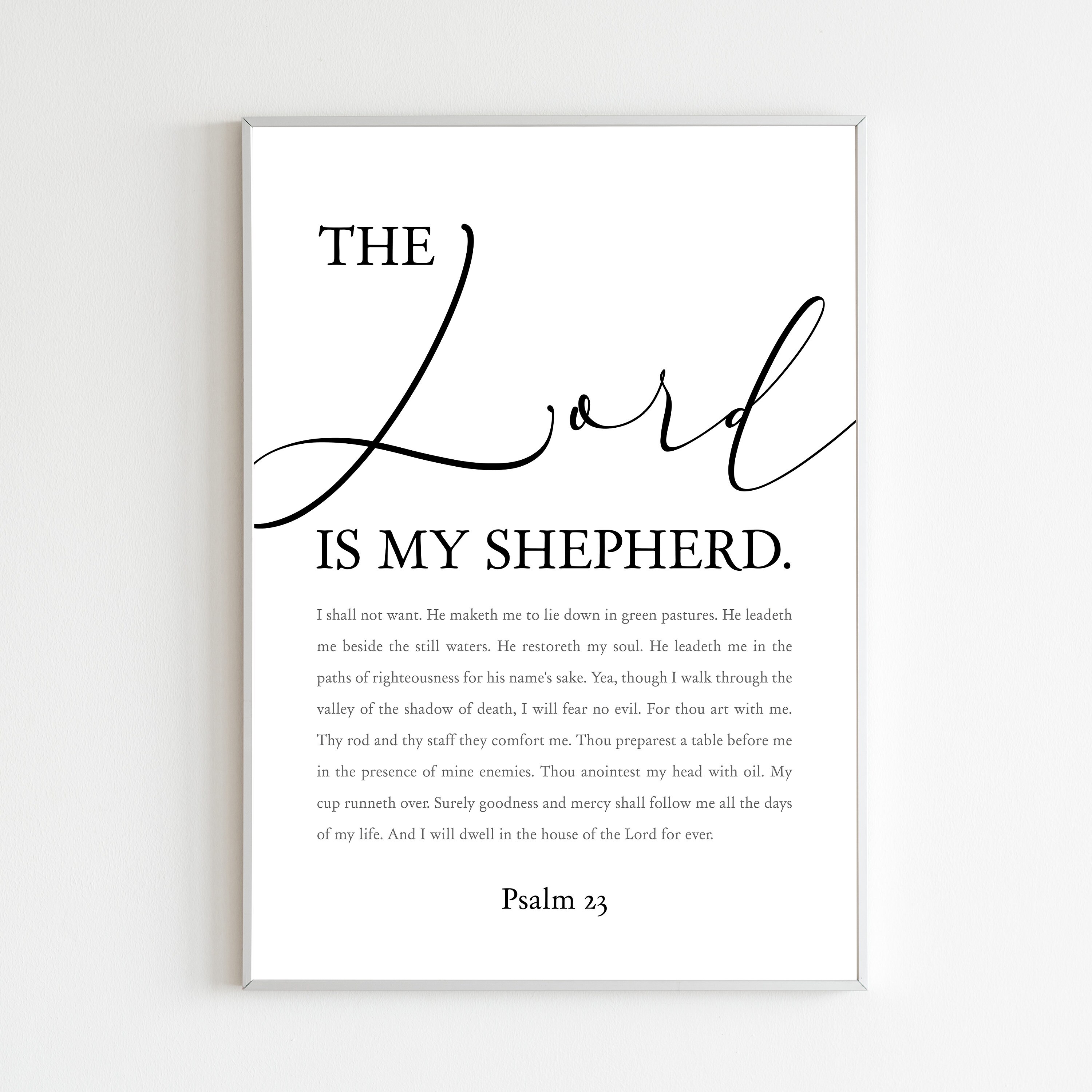 Psalm 23 the Lord is My Shepherd Bible Verse Wall Art, Digital Download ...