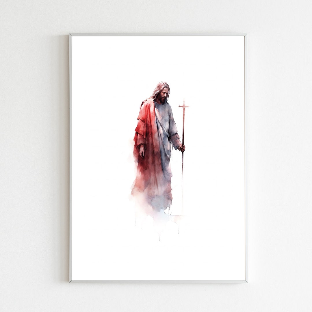 Jesus Print, Christian Wall Art, Jesus Art, Jesus Painting, Jesus Wall ...