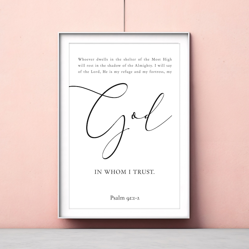 Psalm 91 Bible Verse Wall Art, Digital Download, Christian Gift, Bible ...