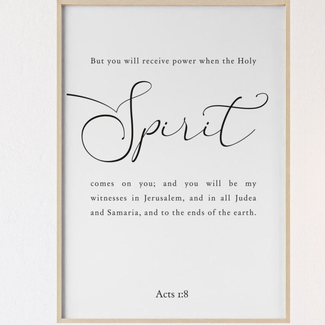 Acts 1:8 Bible Verse Wall Art, Digital Download, Christian Gift, Bible ...