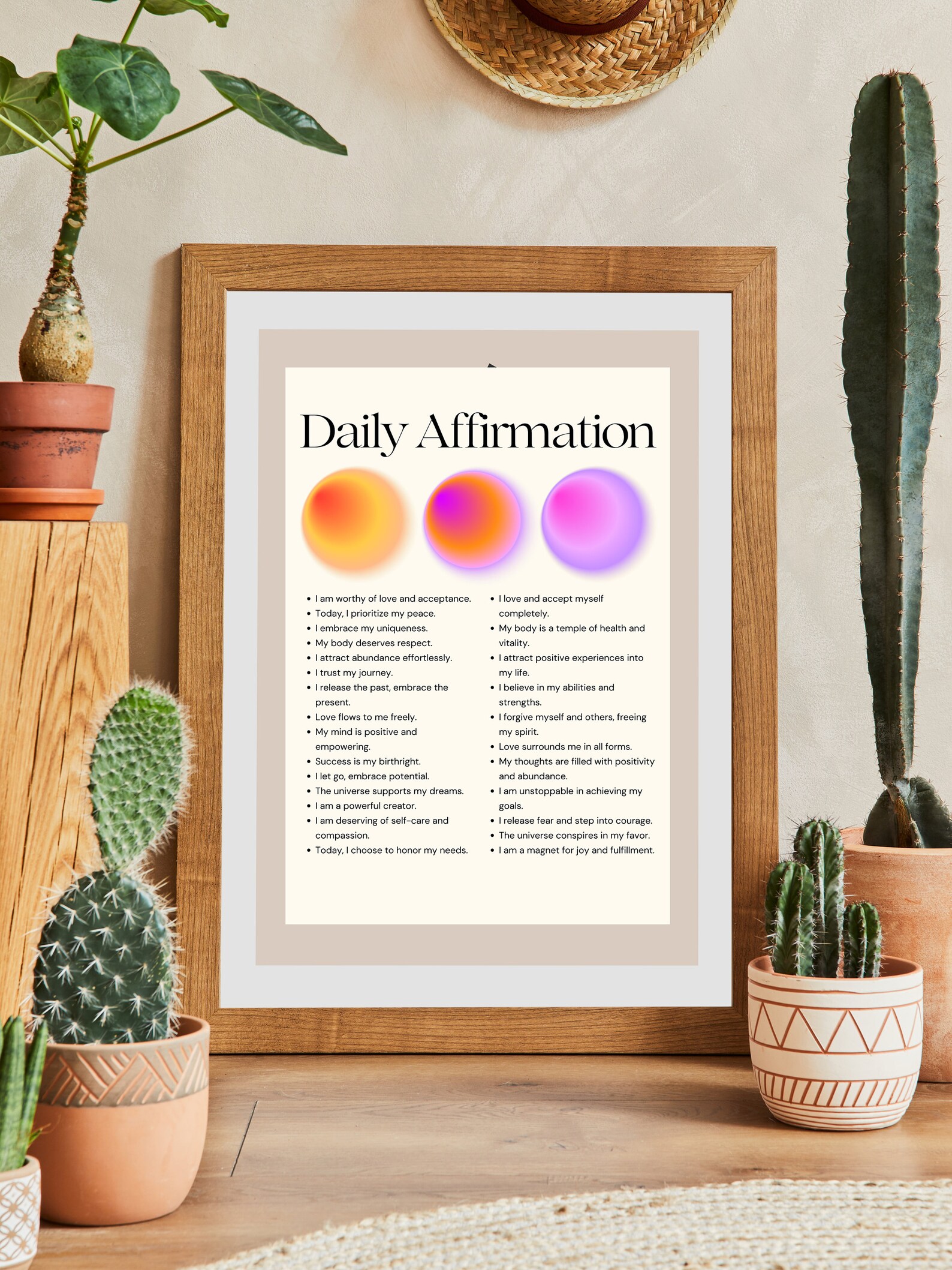 Daily Affirmations Aura Poster, Affirmation Print, Spiritual Poster ...