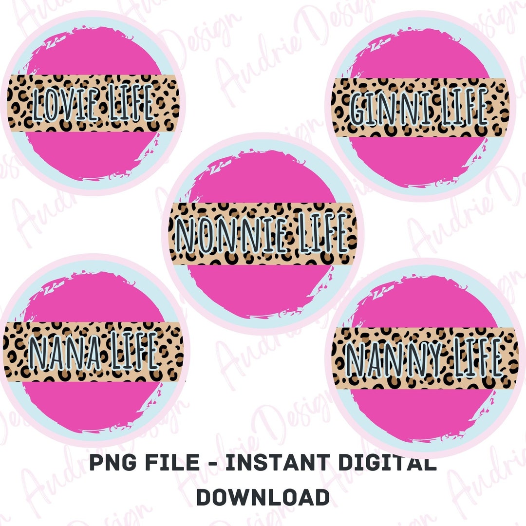 BUNDLE of 5 PNG Grandma Bundle Ginni Life Lovie Life Nonna - Etsy