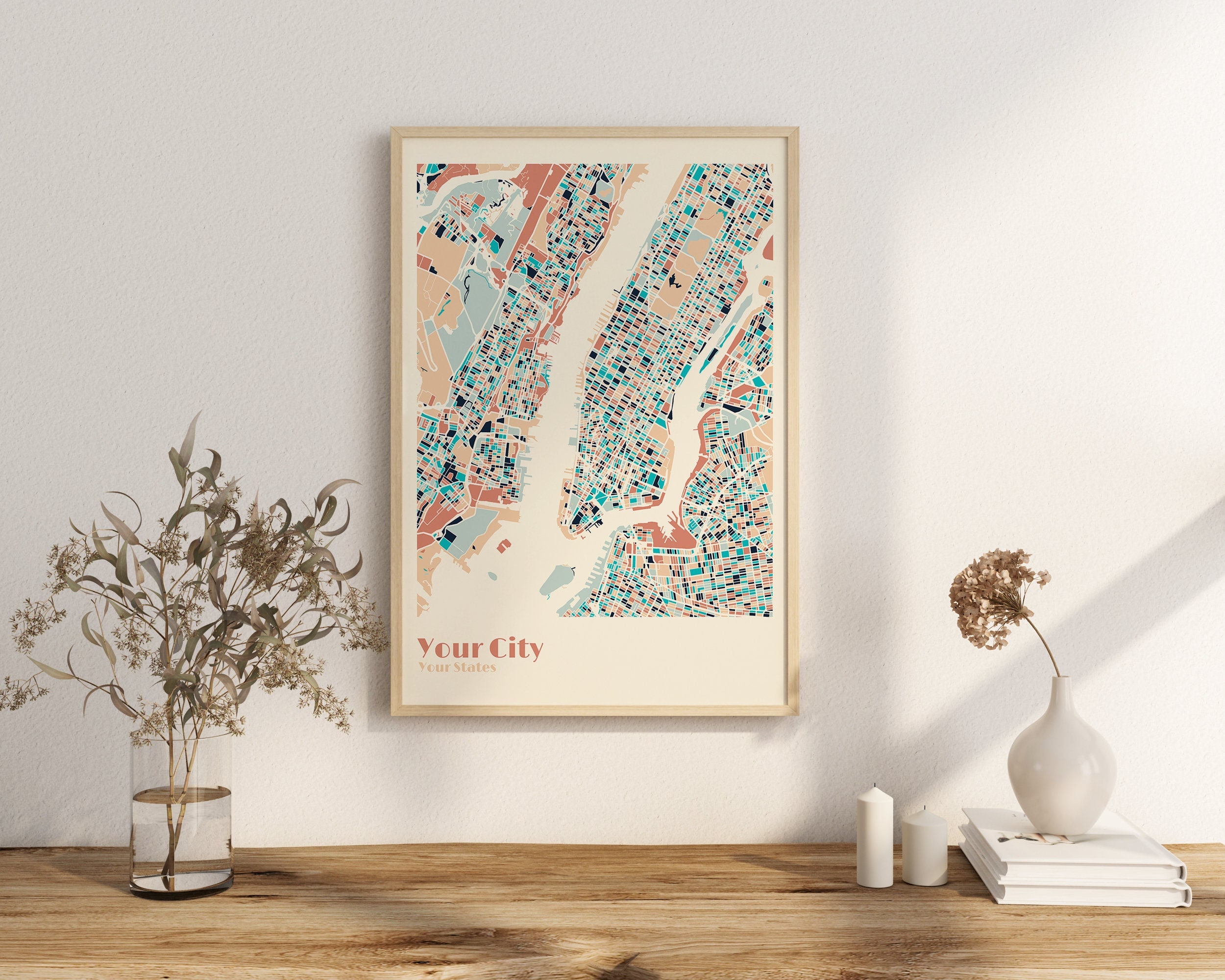 Print Map YOUR CITY Maps City Custom Map Prints Wall Art Any - Etsy