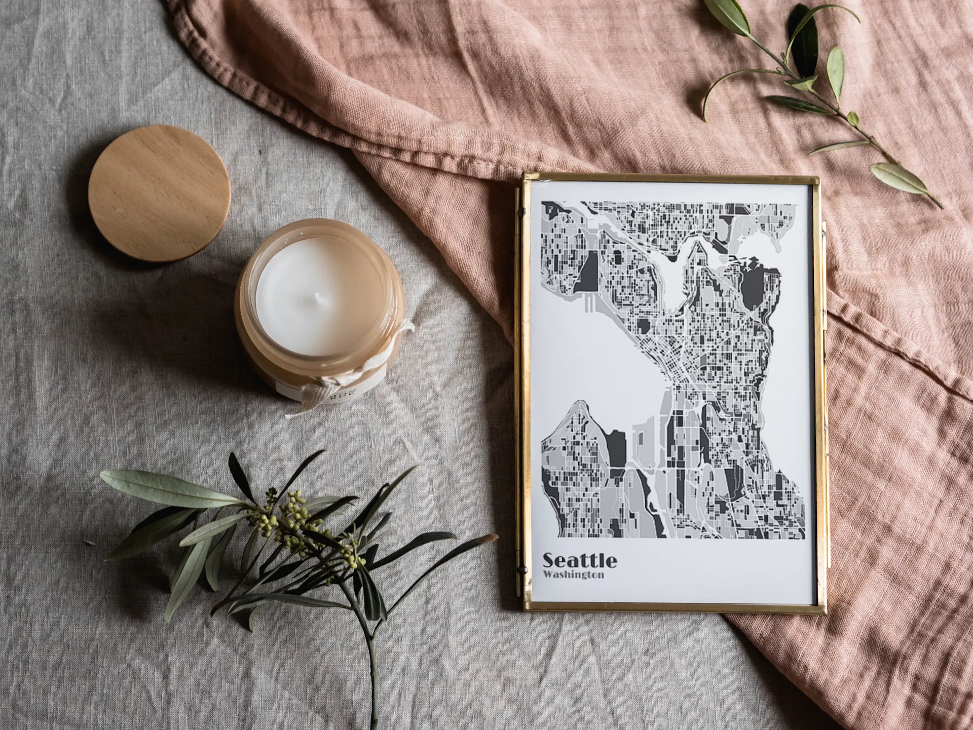 Imprimir Mapa Seattle Imprimir Mapas de la ciudad de - Etsy México